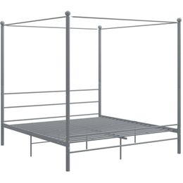 Himmelbett Grau Metall 200x200 cm vidaXL