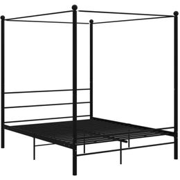 Himmelbett Schwarz Metall 160x200 cm vidaXL