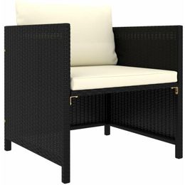 Gartensofa mit Kissen Schwarz Poly Rattan vidaXL