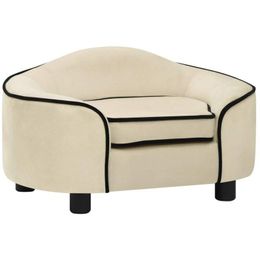 vidaXL - Hundesofa Creme 67x47x36 cm Plüsch