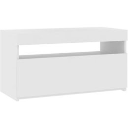 TV-Schrank mit LED-Leuchten Hochglanz-Weiß 75x35x40 cm vidaXL