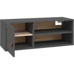 Wandschrank Grau 80x30x30 cm Massivholz Kiefer vidaXL