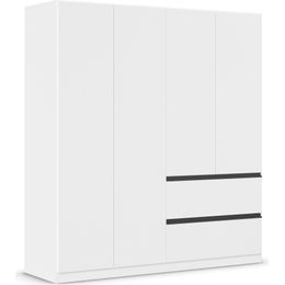 Drehtürenschrank Rauch "Kleiderschrank Schrank Garderobe Wäscheschrank COSTA in 3 Breiten" Schränke Gr. B/H/T: 181cm x 197cm x 54cm, 4 St., schwarz-weiß (alpinweiß/schwarz) viel Platz, grifflose Front und Push-to-Open Funktion MADE IN GERMANY