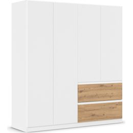 Drehtürenschrank Rauch "Kleiderschrank Schrank Garderobe Wäscheschrank COSTA in 3 Breiten" Schränke Gr. B/H/T: 181 cm x 197 cm x 54 cm, 4 St., weiß (alpinweiß, eiche artisan) viel Platz, grifflose Front und Push-to-Open Funktion MADE IN GERMANY