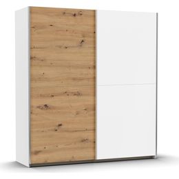 Schwebetürenschrank Rauch "Kleiderschrank Schrank Garderobe SATURN mit 3 Ausstattungsvarianten" Schränke Gr. B/H/T: 175cm x 191cm x 59cm, BASIC, 2 St., weiß (alpinweiß/eiche artisan) 3 verschiedene Ausstattungsvarianten Griffe aus Metall MADE IN GERMANY