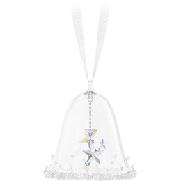 Dekohänger Swarovski "Kristall Sammelfigur Holiday Magic Classics Weihnachtsglocke, 5682732" Gr. B/H/T: 4cm x 5,05cm x 4cm, weiß (kristallweiß-metallfarben-weiß) Swarovski Kristall