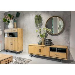 Highboard GUTMANN FACTORY Sideboards Gr. B/H/T: 115cm x 145cm x 43cm, 2 St., beige (natur) Stauraumschrank, Breite 115 cm