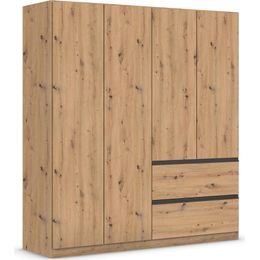 Drehtürenschrank Rauch "Kleiderschrank Schrank Garderobe Wäscheschrank COSTA in 3 Breiten" Schränke Gr. B/H/T: 181cm x 197cm x 54cm, 4 St., braun (eiche artisan) viel Platz, grifflose Front und Push-to-Open Funktion MADE IN GERMANY