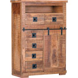 Highboard GUTMANN FACTORY "Kamerun" Sideboards Gr. B/H/T: 90cm x 130cm x 47cm, 4 St., beige (natur) Stauraumschrank, Breite 90 cm