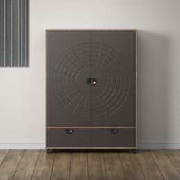 Highboard Inosign "Fusion" Sideboards Gr. B/H/T: 120cm x 163cm x 42cm, 2 St., braun (melam/bronze) Stauraumschrank mit besonderem Kreismuster - (BTH) 12042163 cm