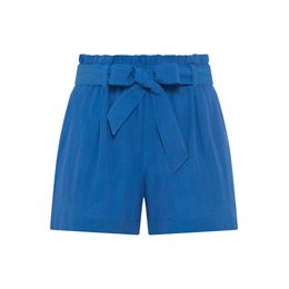 Shorts Lascana Gr. 34, N-Gr, blau (nautical blue) Damen Hosen im Paperbag-Stil, Leinenmix, Schlupfhose, Sommerhose