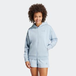 Kapuzensweatshirt adidas Sportswear "W ALL SZN FZ HD" Gr. S, blau (wonder blue) Damen Sweatshirts