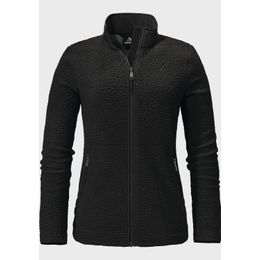 Schöffel Fleecejacke SCHÖFFEL "Fleece Jacket Atlanta L", Damen, Gr. 40, schwarz (9990, schwarz), Oberstoff Rumpf: Aussenmaterial: 100% Polyester, modisch, regular fit, hoch geschlossener Ausschnitt, Jacken