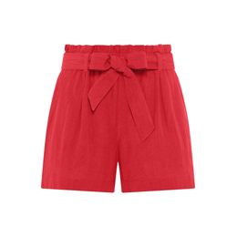 Shorts Lascana Gr. 34, N-Gr, rot Damen Hosen im Paperbag-Stil, Leinenmix, Schlupfhose, Sommerhose