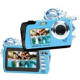 Aquapix W3048-I Edge Iceblue Digitalkamera 48 Megapixel Ice, Blue Unterwasserkamera, Frontdisplay