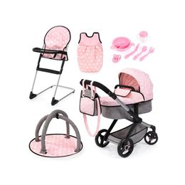 BAYER DESIGN Doll's Pram Xeo Deluxe Set - Grey/Pink (17030AB)