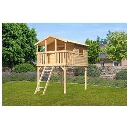 Spielturm Akubi "Unfug" Spieltürme beige (natur) Kinder BxTxH: 155x198x309 cm