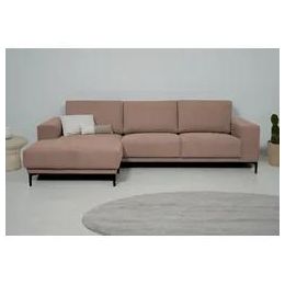 Ecksofa Places of Style "Xander, L-Form" Sofas Gr. B/H/T: 280cm x 85cm x 152cm, Chenille, Recamiere links, braun (cinnamon) Breite 280 cm, Soft-Touch Chenille, schwarze Metallfüßen