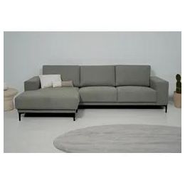 Ecksofa Places of Style "Xander, L-Form" Sofas Gr. B/H/T: 280cm x 85cm x 152cm, Chenille, Recamiere links, grün Breite 280 cm, Soft-Touch Chenille, schwarze Metallfüßen