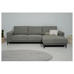 Ecksofa Places of Style "Xander, L-Form" Sofas Gr. B/H/T: 280cm x 85cm x 152cm, Chenille, Recamiere rechts, grün Breite 280 cm, Soft-Touch Chenille, schwarze Metallfüßen