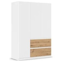 Drehtürenschrank Rauch "Kleiderschrank Schrank Garderobe Wäscheschrank COSTA in 3 Breiten" Schränke Gr. B/H/T: 136cm x 197cm x 54cm, 3 St., weiß (alpinweiß/eiche artisan) viel Platz, grifflose Front und Push-to-Open Funktion MADE IN GERMANY