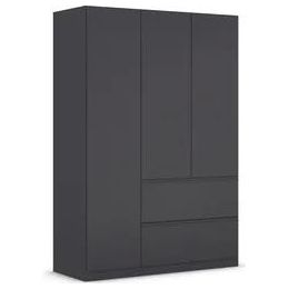 Drehtürenschrank Rauch "Kleiderschrank Schrank Garderobe Wäscheschrank COSTA in 3 Breiten" Schränke Gr. B/H/T: 136cm x 197cm x 54cm, 3 St., grau (graumetallic) viel Platz, grifflose Front und Push-to-Open Funktion MADE IN GERMANY