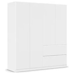 Drehtürenschrank Rauch "Kleiderschrank Schrank Garderobe Wäscheschrank COSTA in 3 Breiten" Schränke Gr. B/H/T: 181cm x 197cm x 54cm, 4 St., weiß (alpinweiß) viel Platz, grifflose Front und Push-to-Open Funktion MADE IN GERMANY