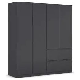 Drehtürenschrank Rauch "Kleiderschrank Schrank Garderobe Wäscheschrank COSTA in 3 Breiten" Schränke Gr. B/H/T: 181cm x 197cm x 54cm, 4 St., grau (graumetallic) viel Platz, grifflose Front und Push-to-Open Funktion MADE IN GERMANY