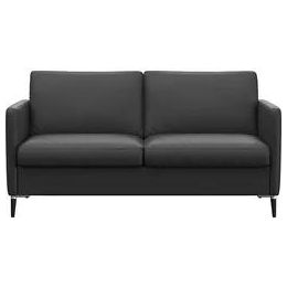 2-Sitzer FLEXLUX "Fiore, super Sitzkomfort durch Kaltschaum im Sitz" Sofas Gr. B/H/T: 149cm x 85cm x 92cm, Echtleder, schwarz (deep schwarz) schmale Armlehnen, Füße Alu+schwarz