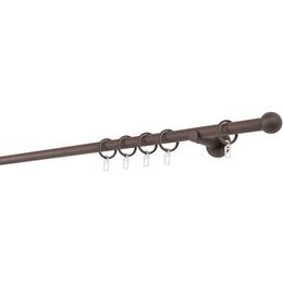 Gardinenstange mydeco "20mm Ball Wandträger 6,5 cm" Gardinenstangen Gr. L: 380cm, 1 läufig, braun