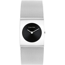 Quarzuhr Calvin Klein "CK PULSE" Armbanduhren silberfarben (silberfarben-schwarz) Damen Armbanduhr, Damenuhr, analog, Edelstahlarmband