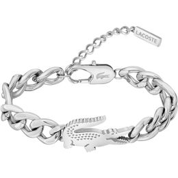 Armkette Lacoste "CROCODILE, 2040373, 2040374" Armbänder Gr. Edelstahl, silberfarben (edelstahlfarben) Damen