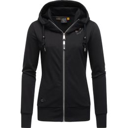 Kapuzensweatjacke Ragwear "Paya Intl." Gr. L (40), grau (ash) Damen Sweatjacken sportlicher Kapuzensweater mit Kordeln