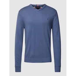 Tommy Hilfiger Strickpullover mit V-Ausschnitt Modell 'PIMA'