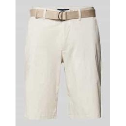 Christian Berg Slim Fit Chino-Shorts mit Strukturmuster