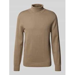 s.Oliver RED LABEL Regular Fit Rollkragenpullover aus Baumwolle mit gerippten Abschlüssen