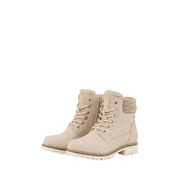 Tom Tailor Mädchen Gefütterte Stiefeletten mit Block-Absatz, beige, Uni, Gr. 31