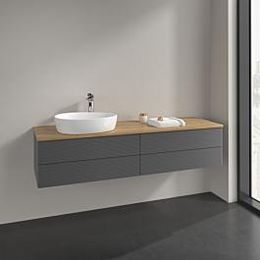 Villeroy & Boch Villeroy und Boch Antao Waschtisch-Unterschrank K26151GK 160x36x50cm, Hahnlochbohrung, Waschbeckenplattenfarbe honey oak, anthracite matt lacquer