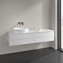 Villeroy & Boch Villeroy und Boch Antao Waschtisch-Unterschrank L26110GF 160x36x50cm, Waschbeckenplattenfarbe Lack, glossy white lacquer, mit Beleuchtung