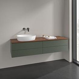 Villeroy & Boch Villeroy und Boch Antao Waschtisch-Unterschrank K26112HL 160x36x50cm, Waschbeckenplattenfarbe warm walnut, leaf green matt lacquer