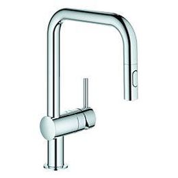 Grohe Minta Spültisch-Einhebelmischer 32322002 chrom, herausziehbare Dual-Spülbrause, U-Auslauf