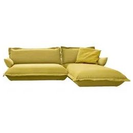 Ecksofa Tom Tailor HOME "CUSHION" Sofas Gr. B/H/T: 243cm x 78cm x 168cm, Struktur fein TBO, Recamiere beidseitig montierbar, gelb (mustard tbo 5) Sofa-Element inspiriert von Pantone 2021, flexibel montierbar