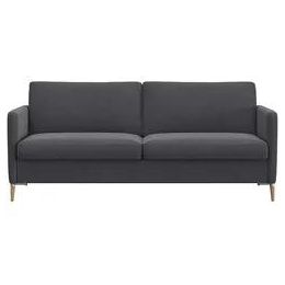 2,5-Sitzer FLEXLUX "Fiore, super bequem durch Kaltschaum im Sitz" Sofas Gr. B/H/T: 181cm x 85cm x 92cm, Chenille, grau (dervit grau) schmale Armlehnen, Füße Alu+ Eiche