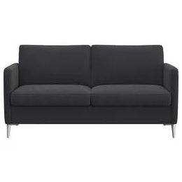 2-Sitzer FLEXLUX "Fiore, super Sitzkomfort durch Kaltschaum im Sitz" Sofas Gr. B/H/T: 149cm x 85cm x 92cm, Lederoptik, schwarz (gorilla blac) schmale Armlehnen, Füße Alu