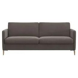 2,5-Sitzer FLEXLUX "Fiore, super bequem durch Kaltschaum im Sitz" Sofas Gr. B/H/T: 181cm x 85cm x 92cm, Struktur, braun (taupe braun) schmale Armlehnen, Füße Alu+ Eiche