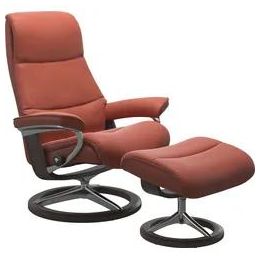 Relaxsessel stressless "View" Sessel Gr. Material Bezug, Cross Base Wenge, Ausführung / Funktion, Maße B/H/T, braun (henna) mit Signature Base, Größe M,Gestell Wenge