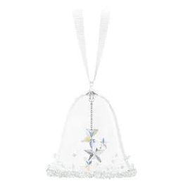 Dekohänger Swarovski "Kristall Sammelfigur Holiday Magic Classics Weihnachtsglocke, 5682732" Gr. B/H/T: 4cm x 5,05cm x 4cm, weiß (kristallweiß-metallfarben-weiß) Swarovski Kristall