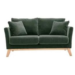 Miliboo Sofa skandinavisch 2 Plätze Khaki Holzbeine OSLO