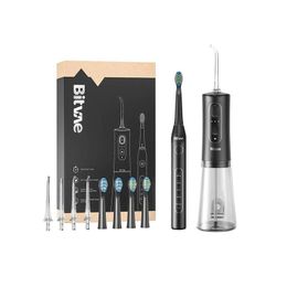 Bitvae Elektrische Zahnbürste Sonic toothbrush with tips set and water flosser D2+C2 (black)