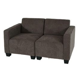 MCW Modular 2-Sitzer Sofa Couch Moncalieri, Stoff/Textil ~ braun